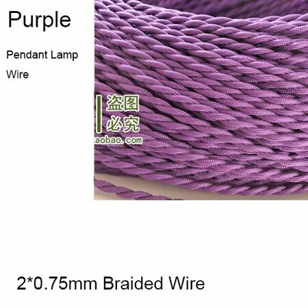 Винтажный тканевый провод 0,75 мм² медный 5/10/20/50 м Purple, 5m