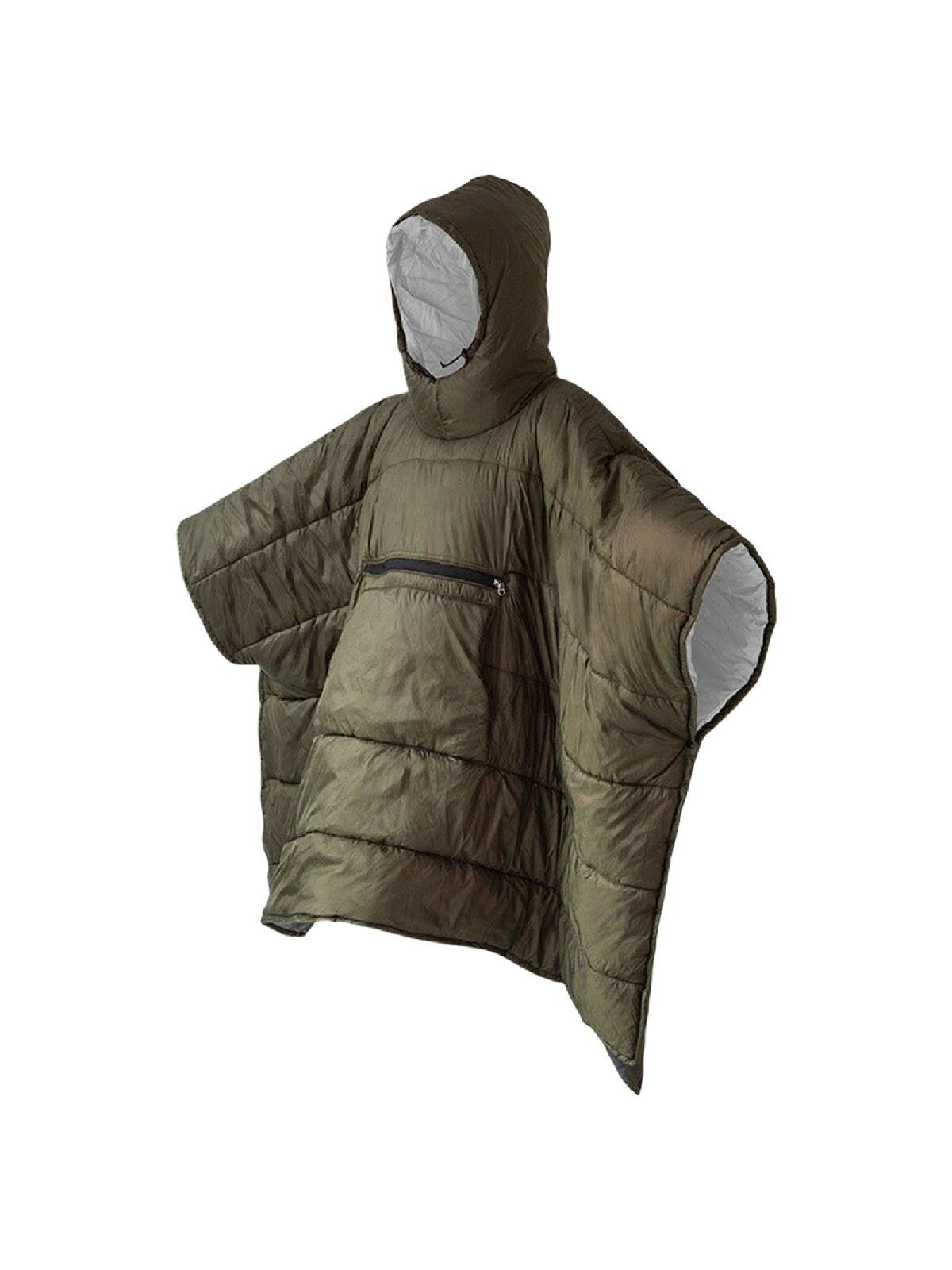 Утепленный Плащ-пончо из текстурированной ткани для зимнего Кемпинга и активного отдыха