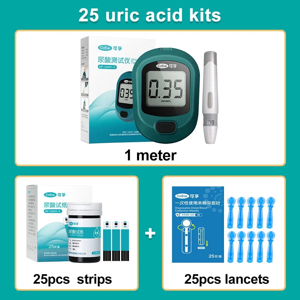 Cofoe KF-UA01-C Монитор мочевой кислоты 25 uric acid sets