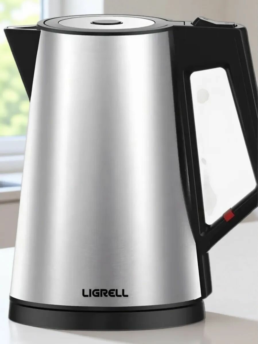 Чайник электрический Ligrell LEK-1722S, 2200 Вт, 1.7 л, тройные стенки, отдел для хранения шнура, серебряный