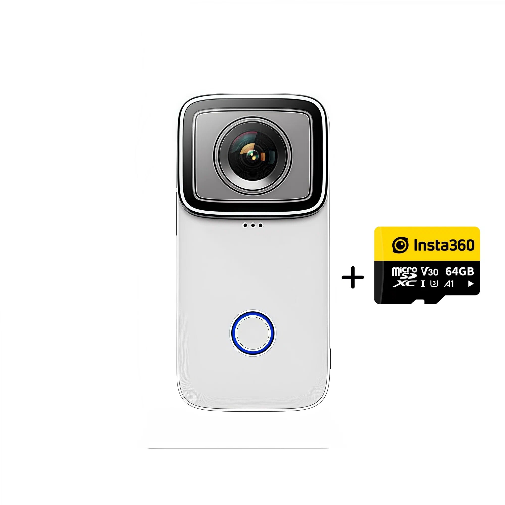 Экшн камера SJCam C200 White с картой памяти 64 ГБ, с креплением, водонепроницаемая 4K Ultra HD