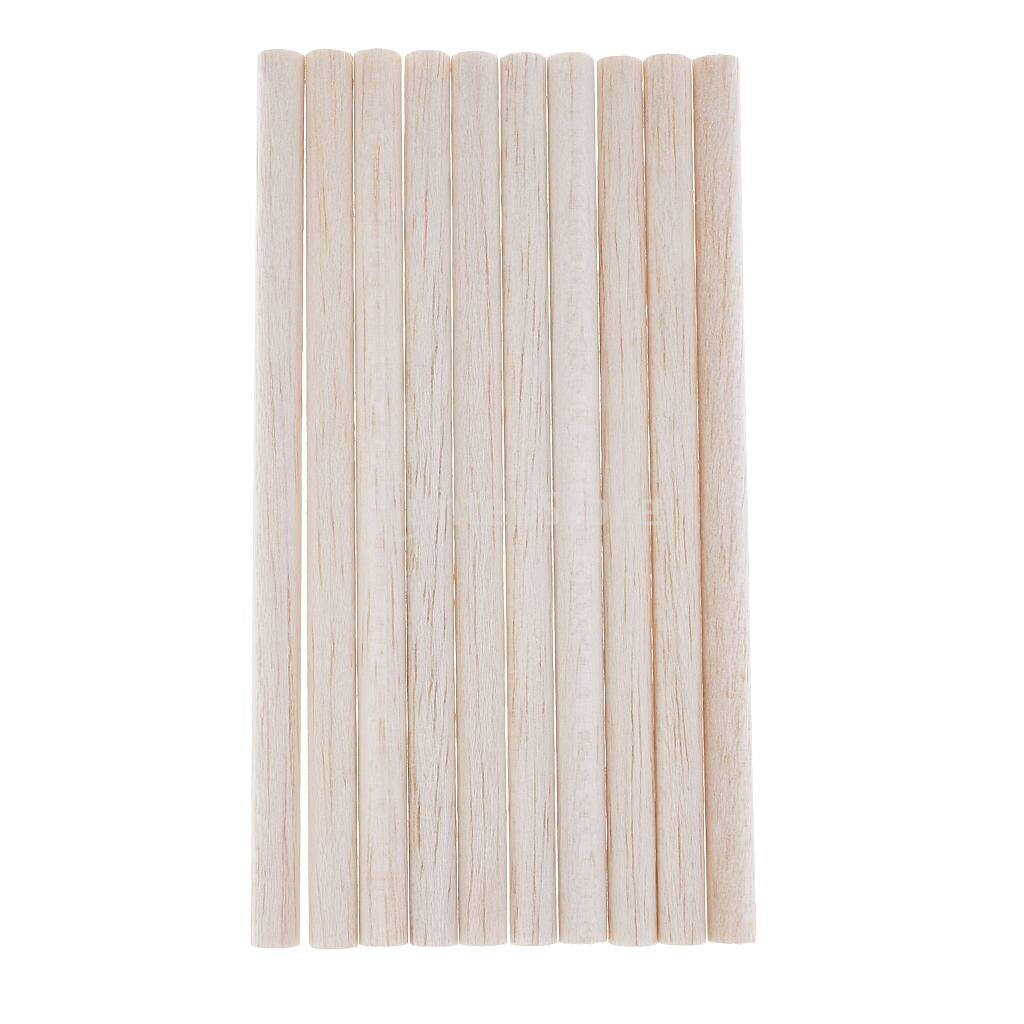 Набор из 10 круглых деревянных палочек из бальзы, 150 мм, дл