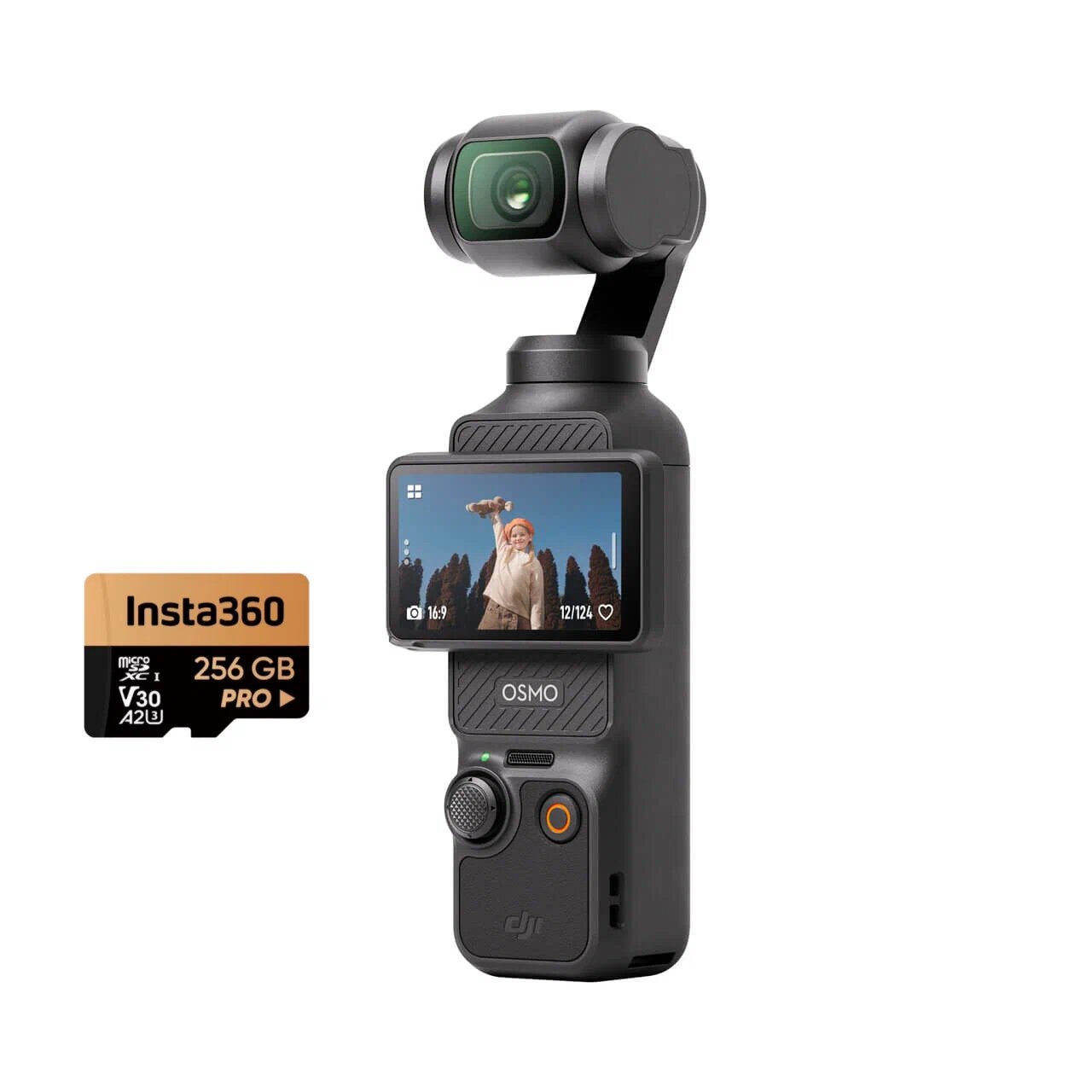Экшн-камера DJI Osmo Pocket 3 с картой памяти 256ГБ，Видеокамера с 1' CMOS и видео 4K / 120 кадров в секунду, черный