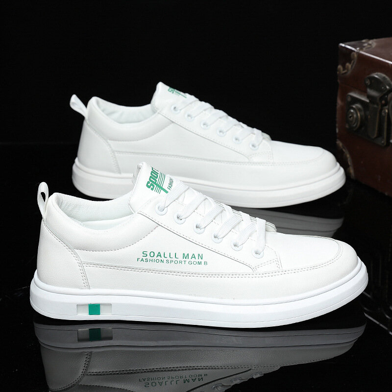 JYL Обувь мужская Осенняя для молодежи Низкая обувь кожа резина/white green