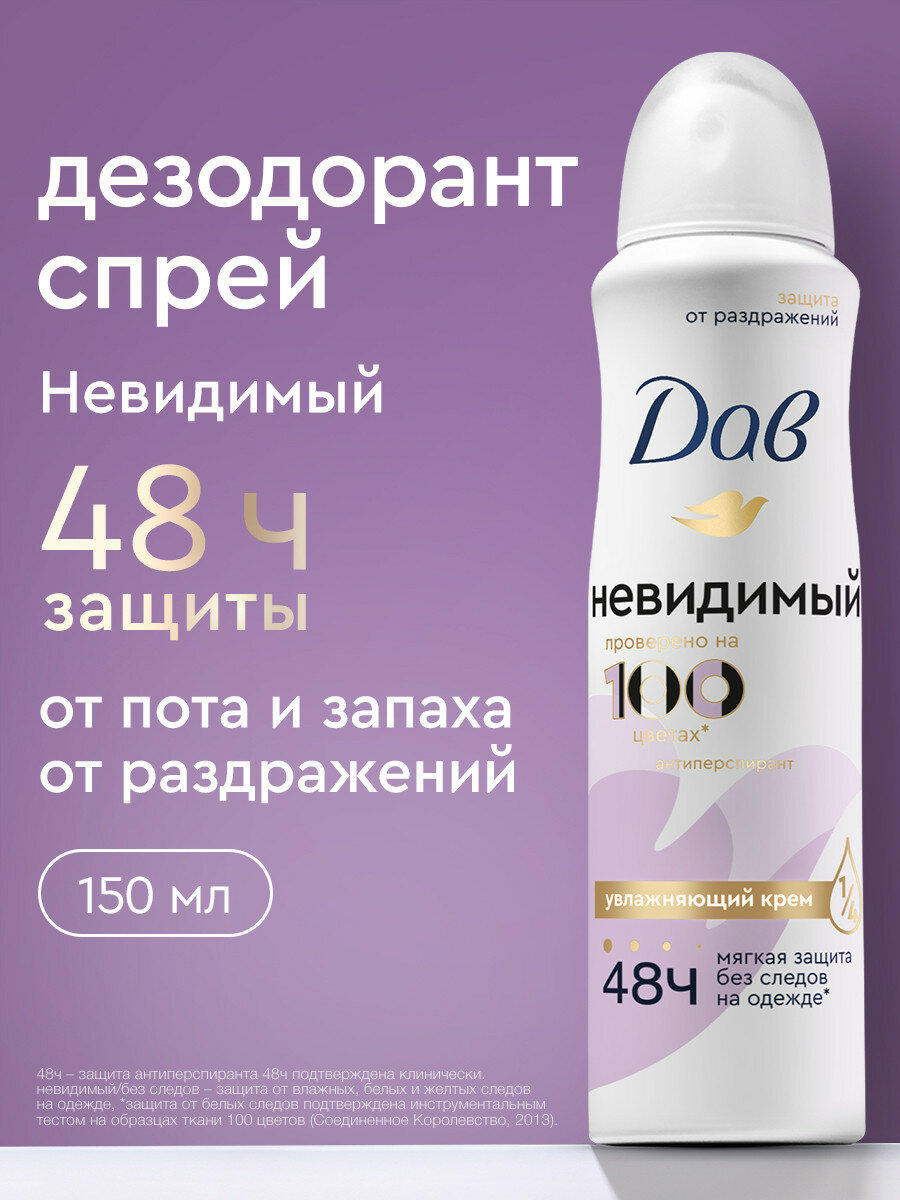 Антиперспирант-дезодорант аэрозоль Дав Невидимый, женский, 150 мл