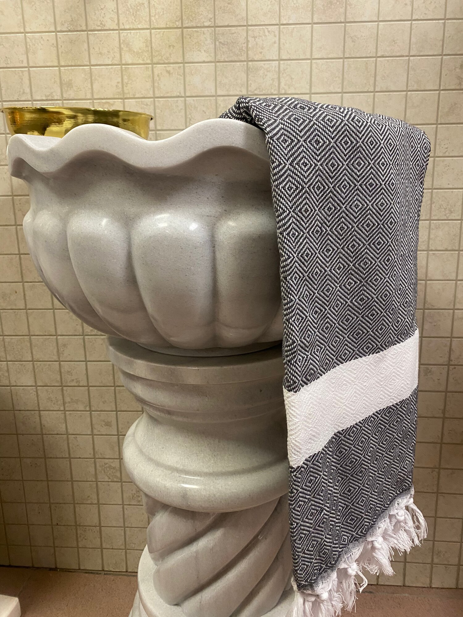 Пештемаль "Эльмаш", хлопок 100%, 170/190x100см, производство Турция, серая