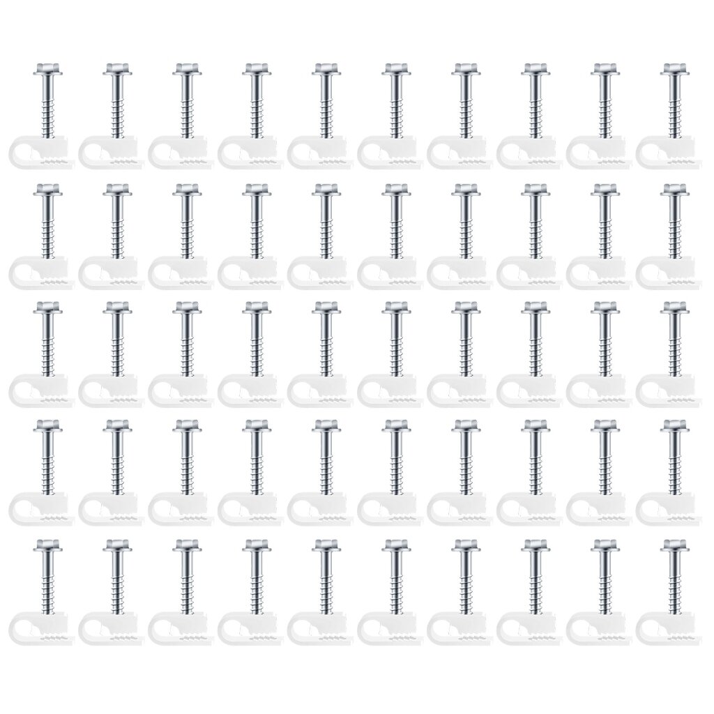 Кабельный Зажим из Пластика И Нержавеющей Стали В Упаковке 50 штук Для Надежной Фиксации Проводов