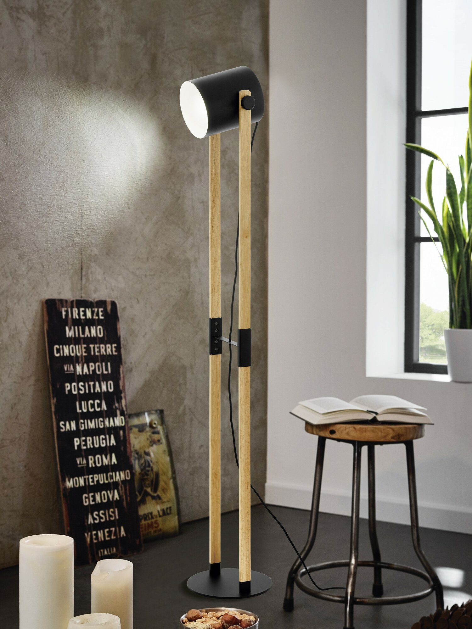 Торшер EGLO Hornwood 43521, с ножным управлением, чёрный, 1 лампа