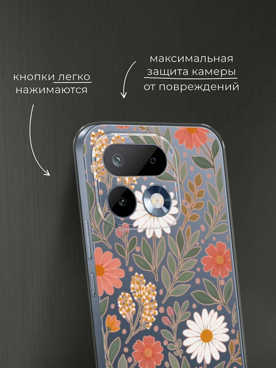 Чехол на Realme 16 Pro / Реалме 16 Про с принтом Винтажные цвета, прозрачный — фото 1
