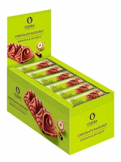 O'Zera, батончик Chocolate Hazelnut, 23 г (упаковка 24 шт)