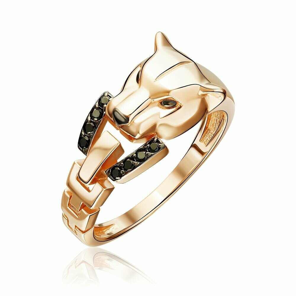 Кольцо, красное золото, 585 проба, фианит