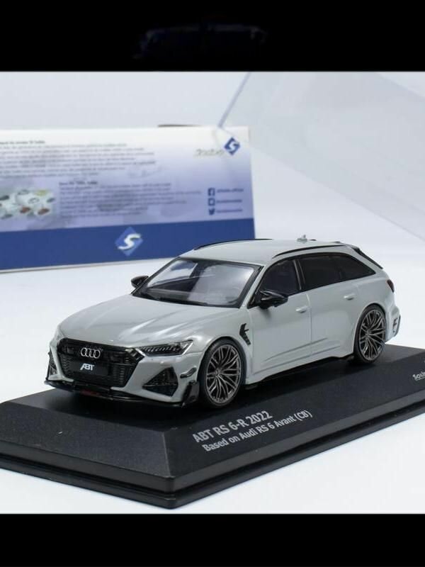 Машинка Solido 1/43 ABT AUDI RS6 Travel Audi RS6-R Crock C8 Grey S4310703 Die-cast Alloy Car Model Toy Gift