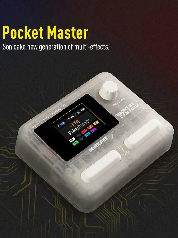 Sonicake Pocket Master Белая педаль для гитарного усилителя с Bluetooth, эффектами и лупером — фото 1