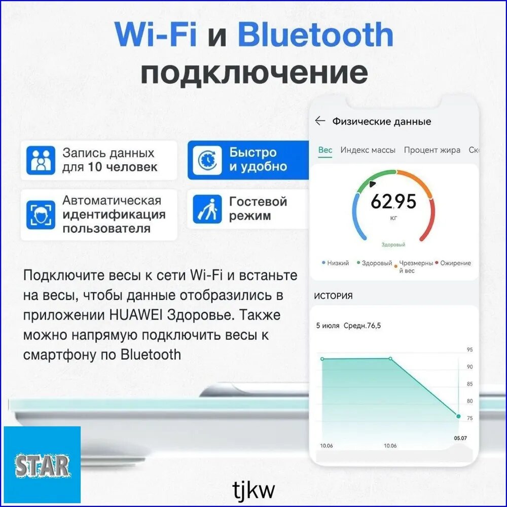 HUAWEI SCALE 3 PRO Умные весы напольные электронные, 22 показателя тела, 8 датчиков, белые — фото 1