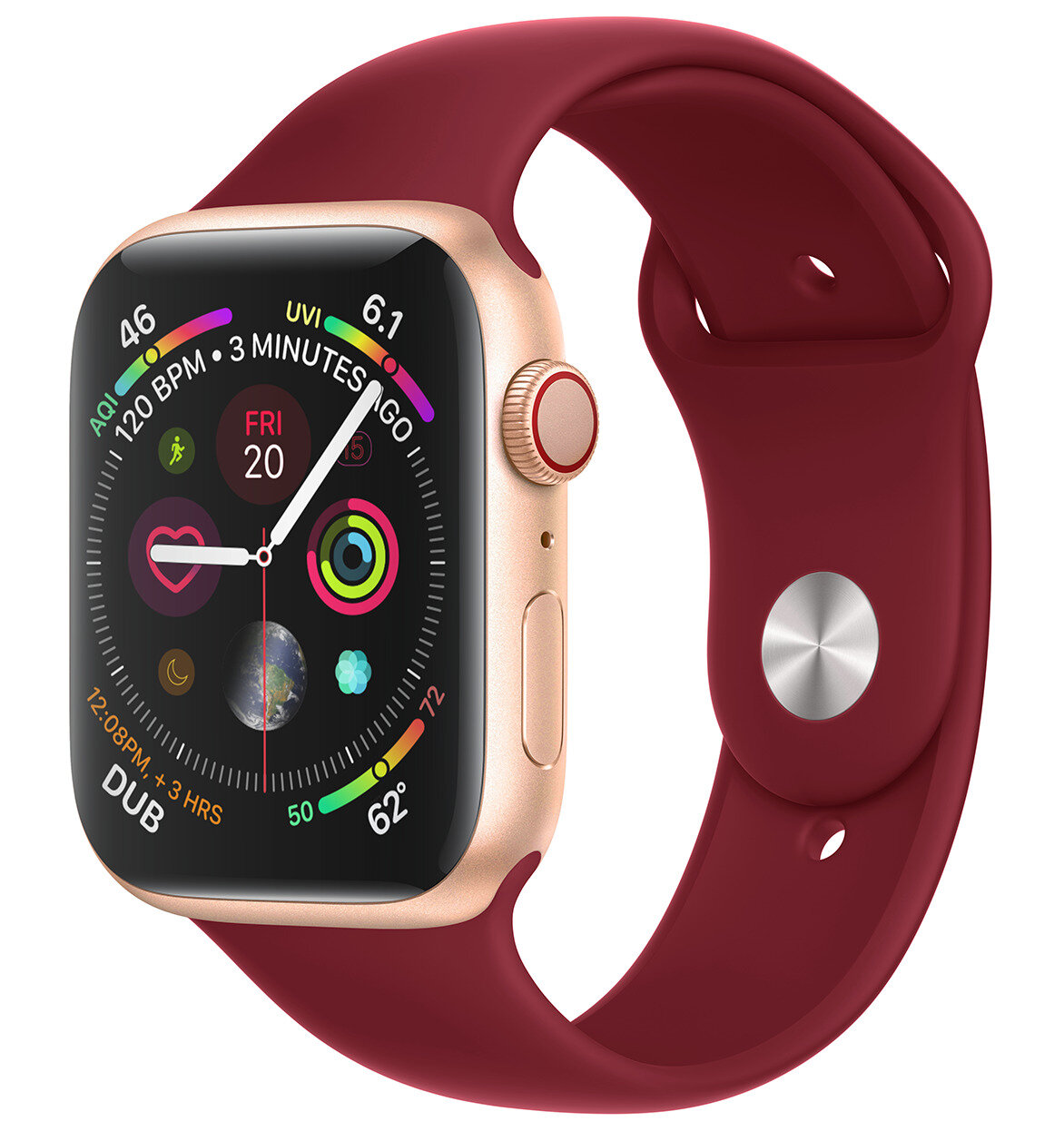 Ремешок для Apple Watch 44/45/46/49 mm размер M/L, силиконовый, цвет Бордовый Бургунди, браслет на смарт-часы Эпл Вотч для iWatch Series 11 10 9 8 7 6 5 4 SE Ultra 3 Ultra 2 Ultra совместимый