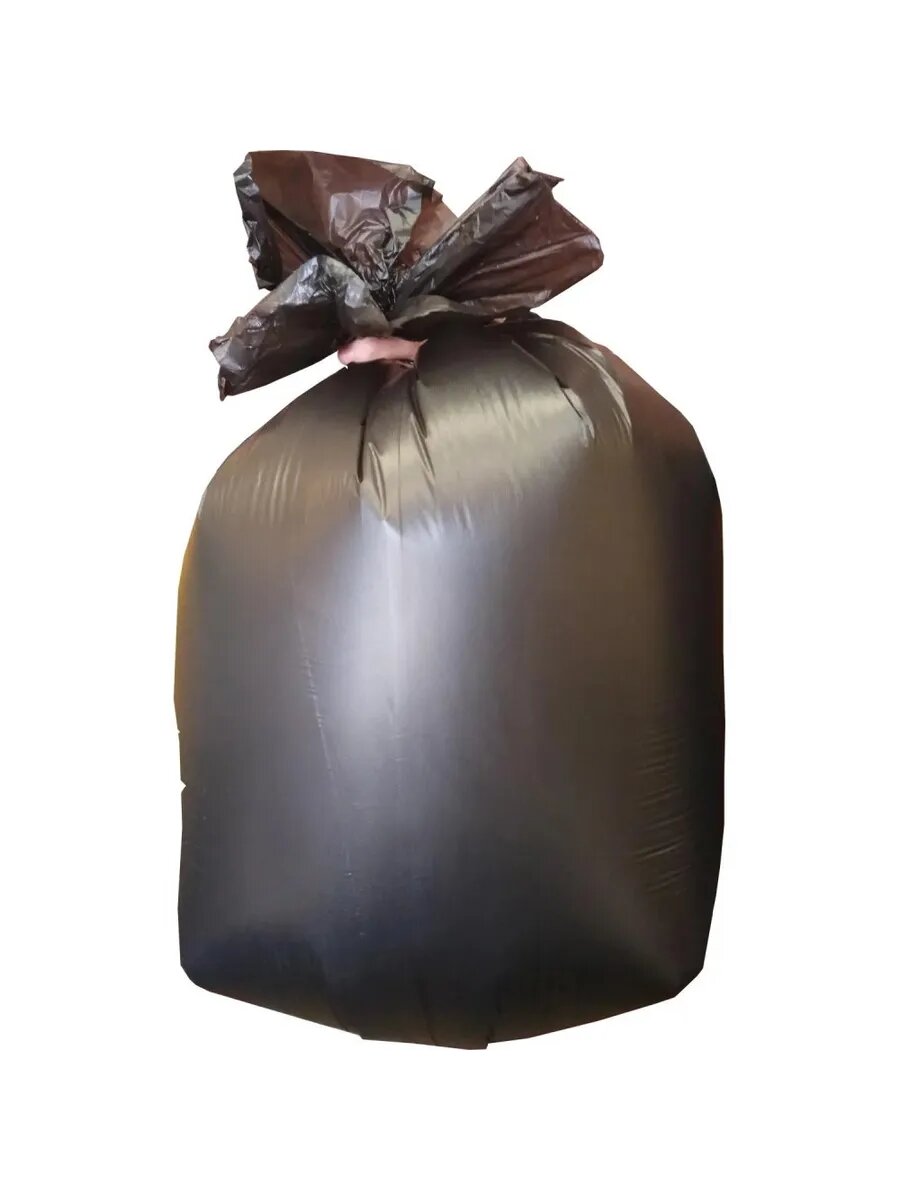 Прочные черные мешки для мусора 120л, 10 шт.