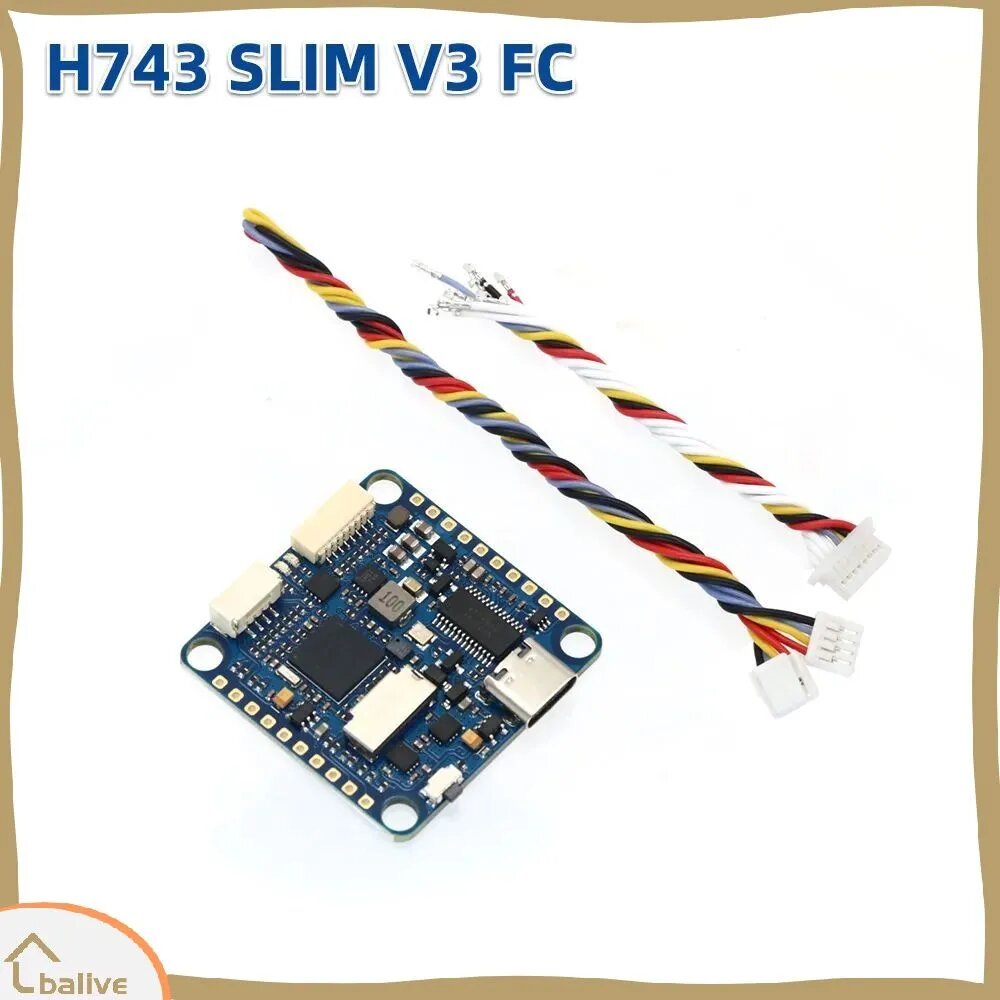 H743 SLIM V3 Полетный контроллер для RC моделей, черный матовый, Китай