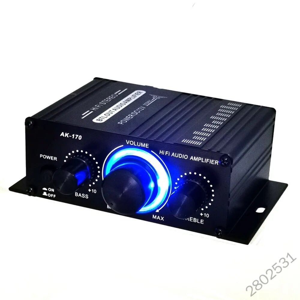 AK-170 HiFi стерео 2-канальный усилитель аудио, 20 Вт + 20 Вт, Разноцветный