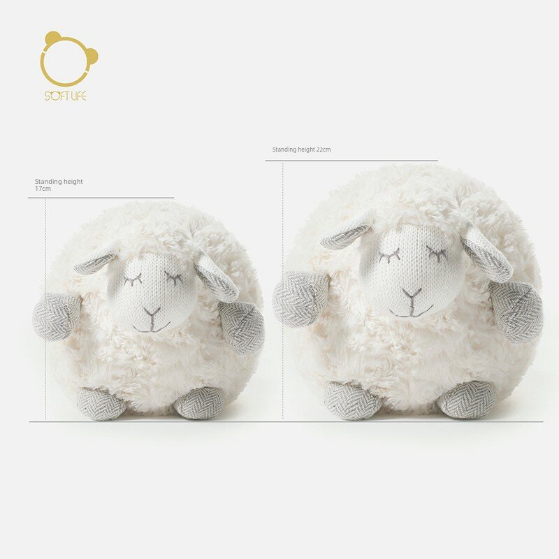 Softlife Sheepie Облако Белый Плюшевая Подушка Игрушка 22см Высота Стоит Направо Мягкая и Обнимательная для