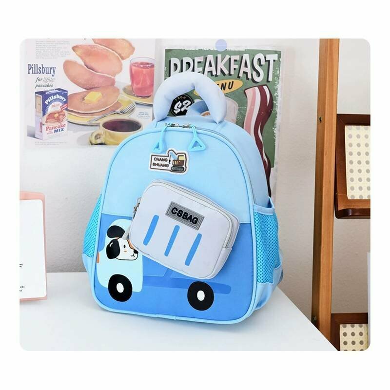 Детский школьный рюкзак с милым кроликом из мягкого полиэстера для раннего обучения светло-синий