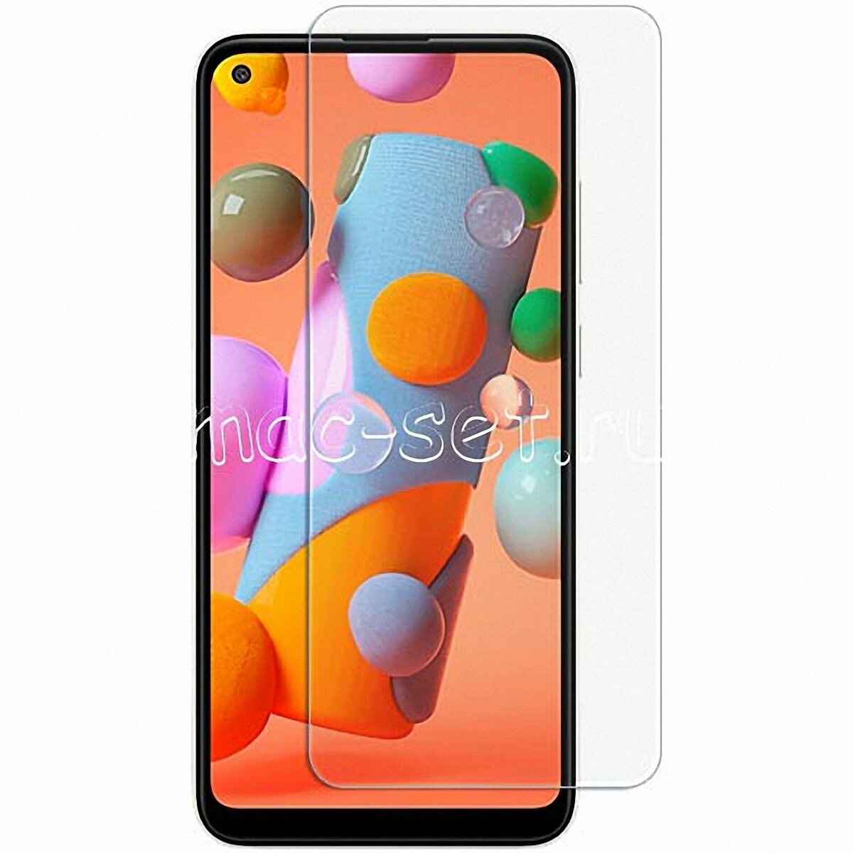 Защитное стекло для Samsung Galaxy A11 A115 прозрачное на плоскую часть экрана