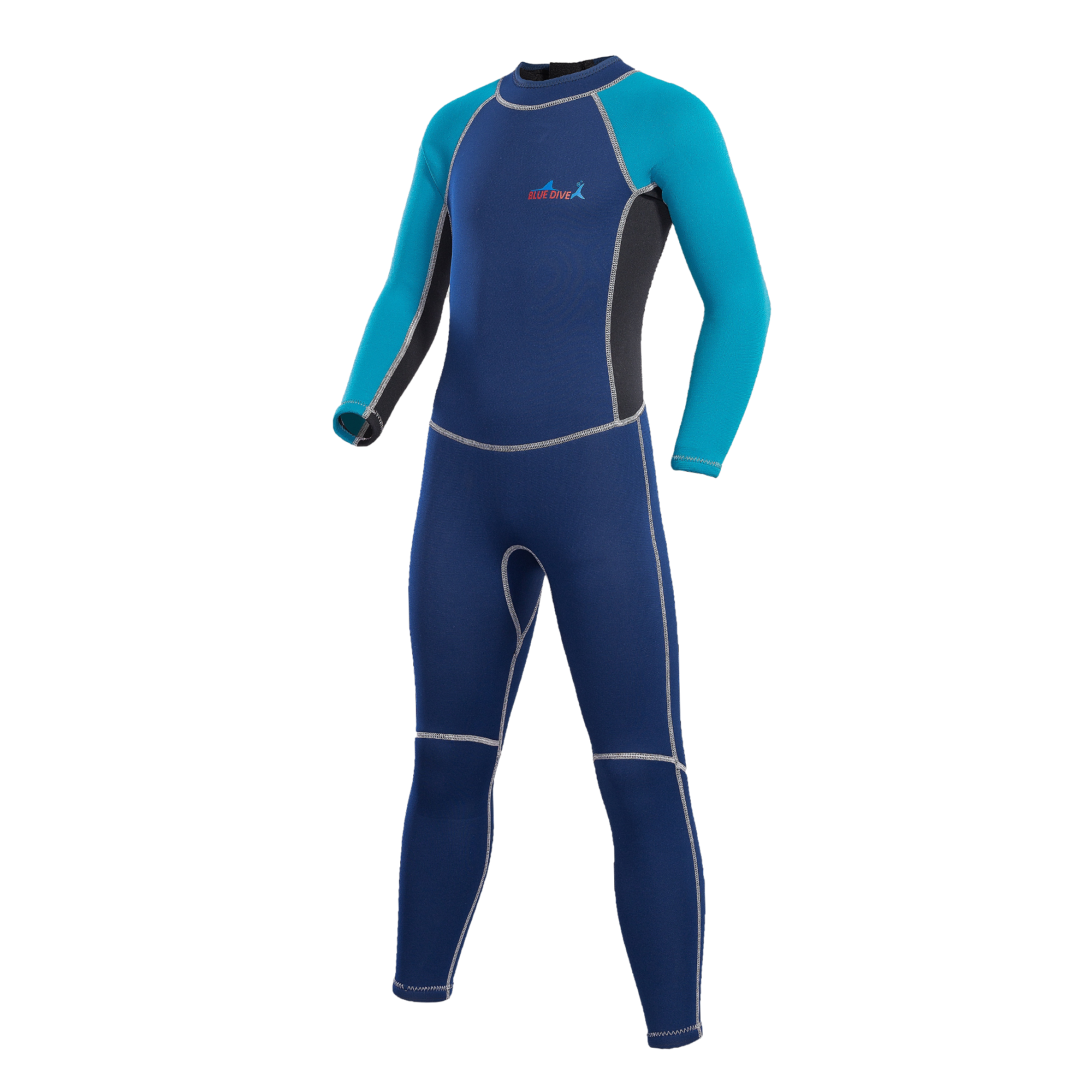 Детский водонепроницаемый купальник 2 мм толщиной для зимнего плавания, голубой, размер M (112-125 см) с длинными