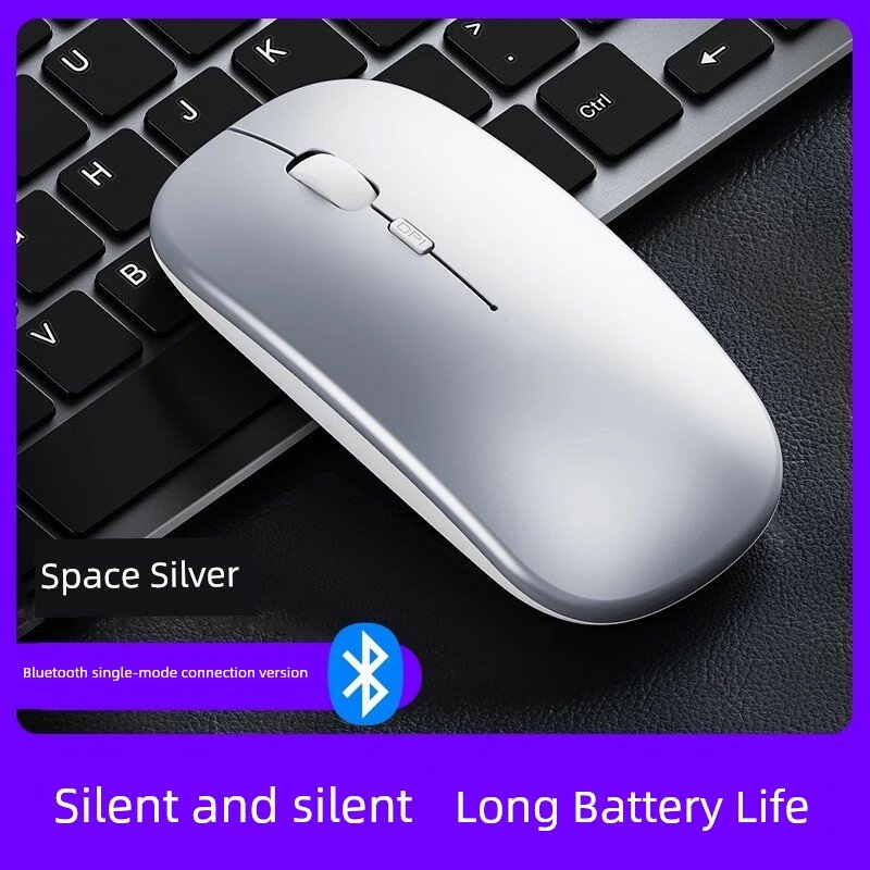 Космический серебристый беспроводная мышь версия Bluetooth 90-дневная батарея тихая эргономичная нулевая задержка