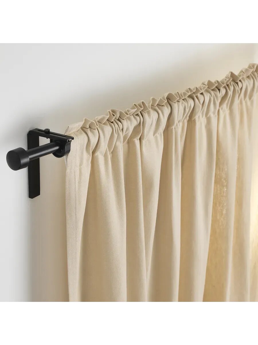 IKEA рэкка Карниз гардинный - черный 70-120 см