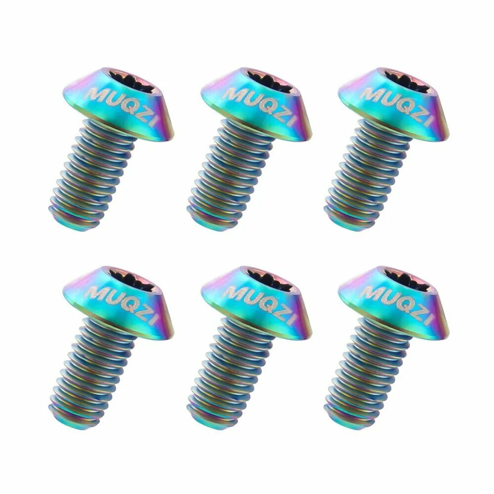6 шт. титановых велосипедных болтов M5 Torx Colorful Blue