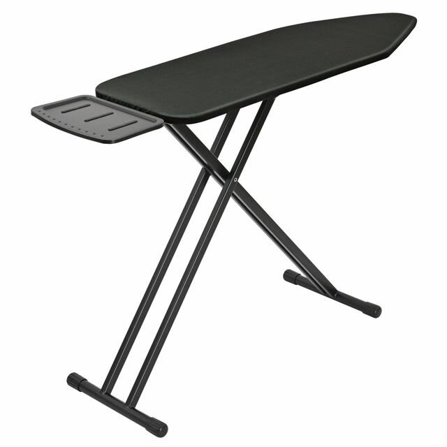 Доска гладильная TODELIA Black, 122х38 см, стальная сетка, полка для утюга