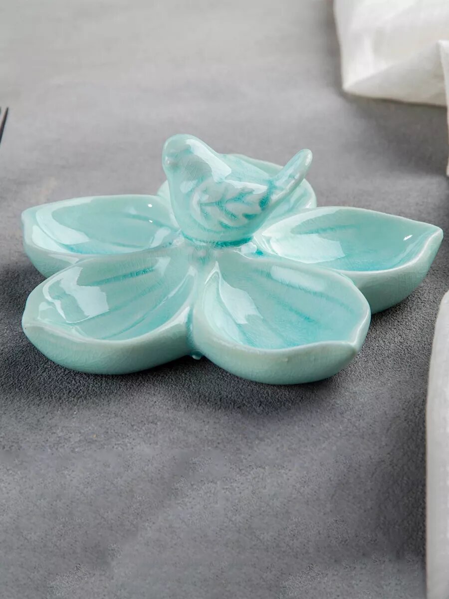 Менажница керамическая 5 ячеек «Голубка», 15,5×6,5, цвет голубой