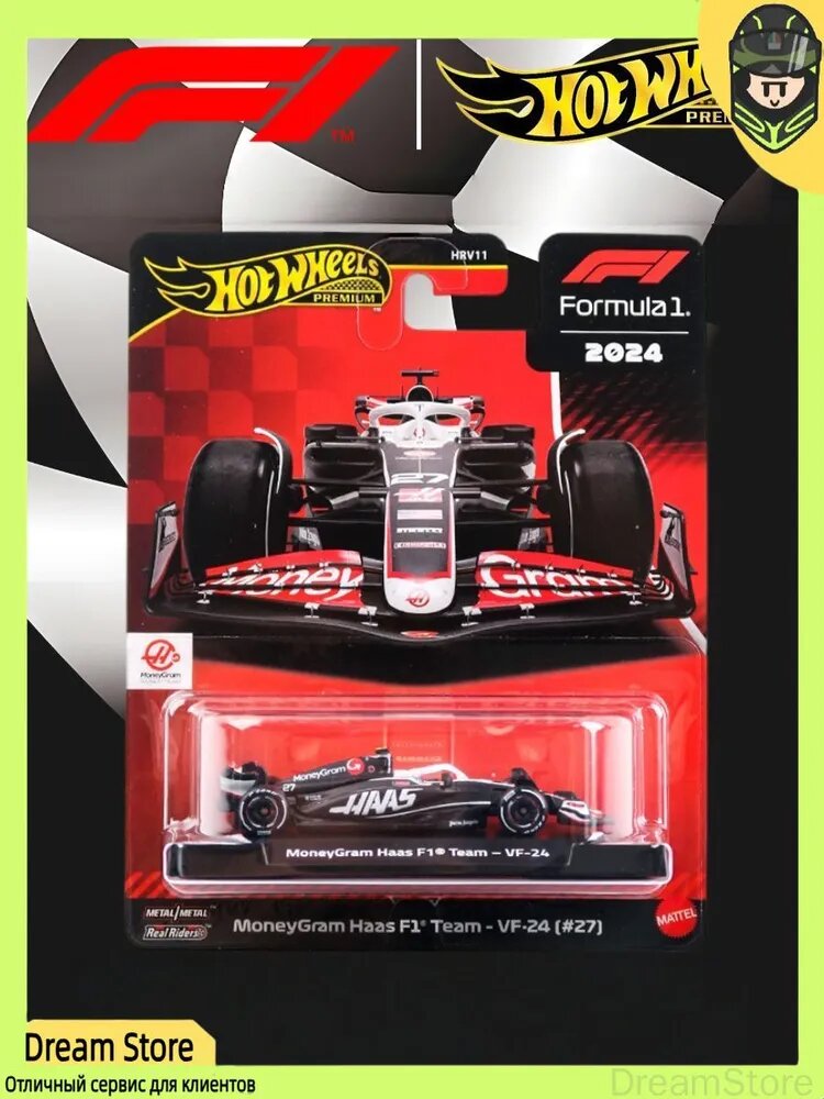 Машинка Mattel 1/64 #MoneyGrm Haas F1*Team -VF.24 #27 Car Model Collection Gift