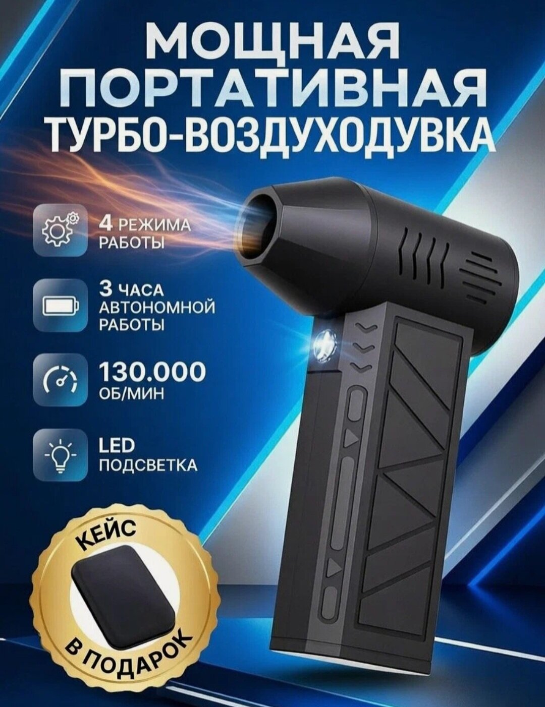 Воздуходувка аккумуляторная, портативная, ручная, мощная воздуходувка для уборки чистки автомобиля, для розжига мангала