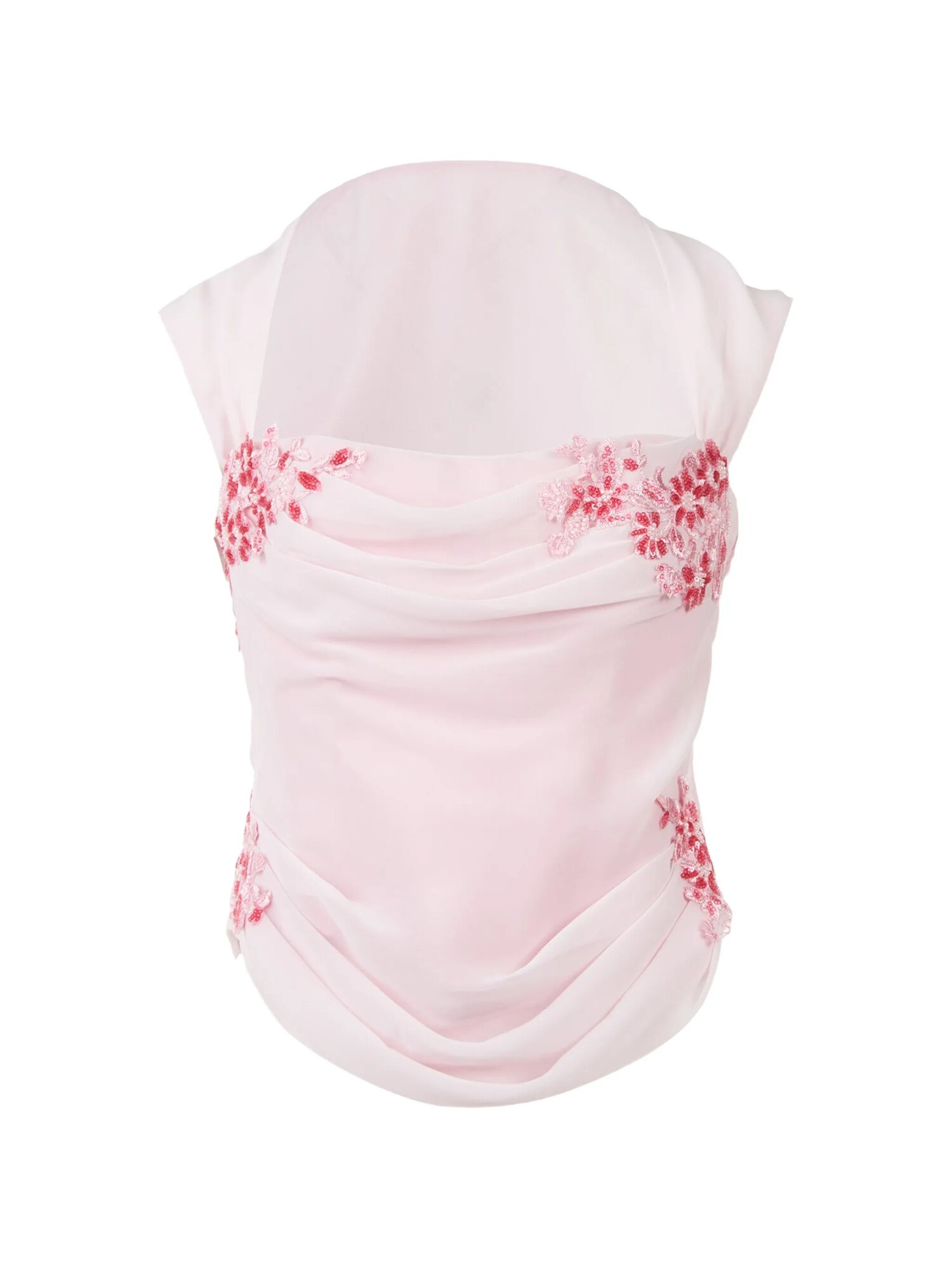 Топ Floral-appliqué draped top