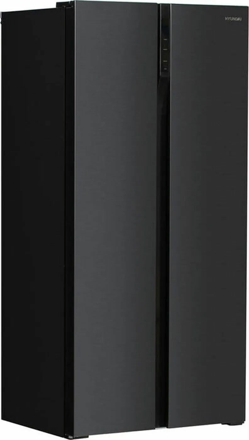 Холодильник Hyu ndai CS4505F Side-by-Side, общий полезный объем 436 л, мощность замораживания 12 кг/сут, черный