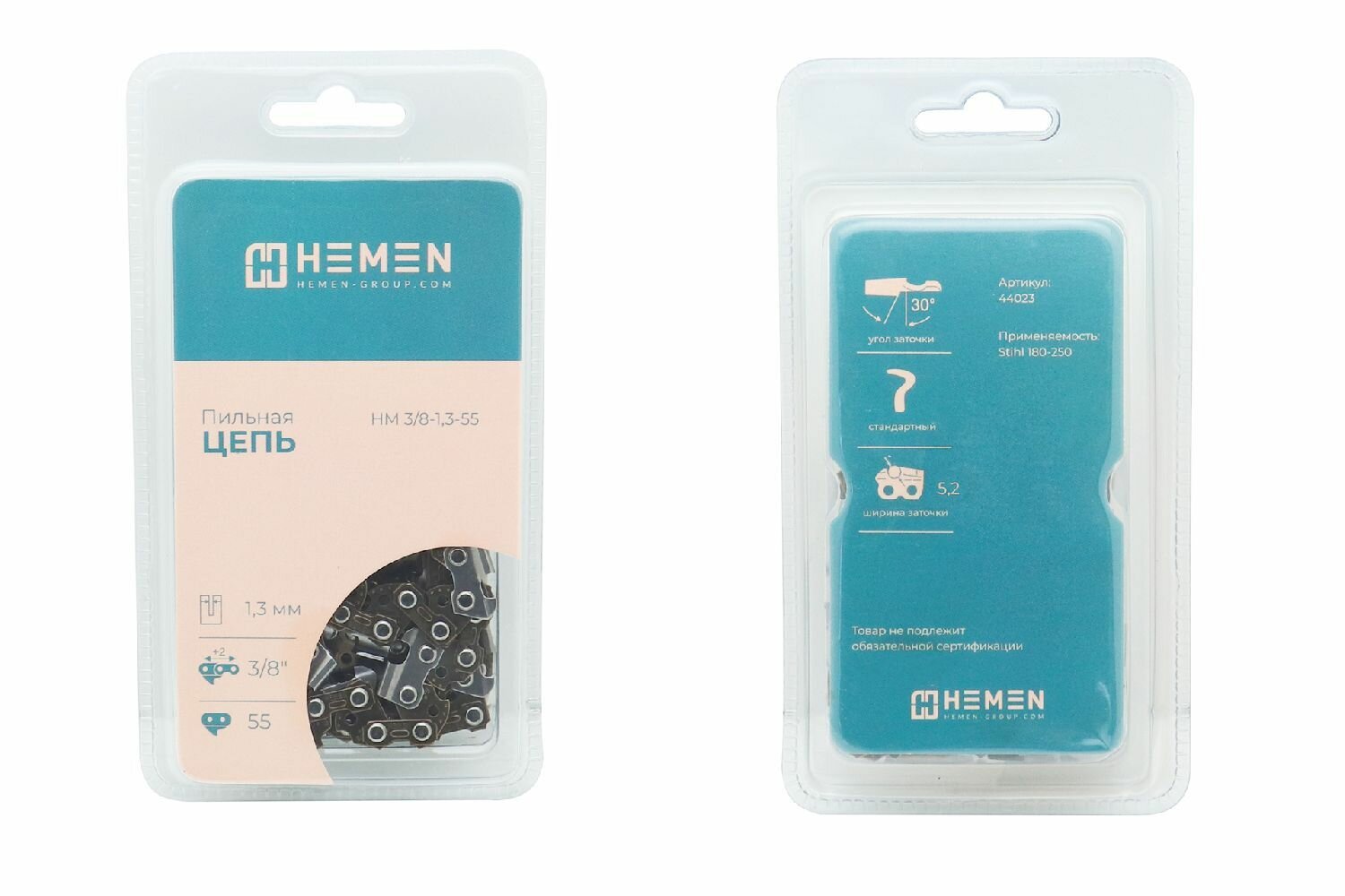 Цепь "HEMEN" 16" 3/8-1.3-55z (63RMC55) (Stihl 180-250)