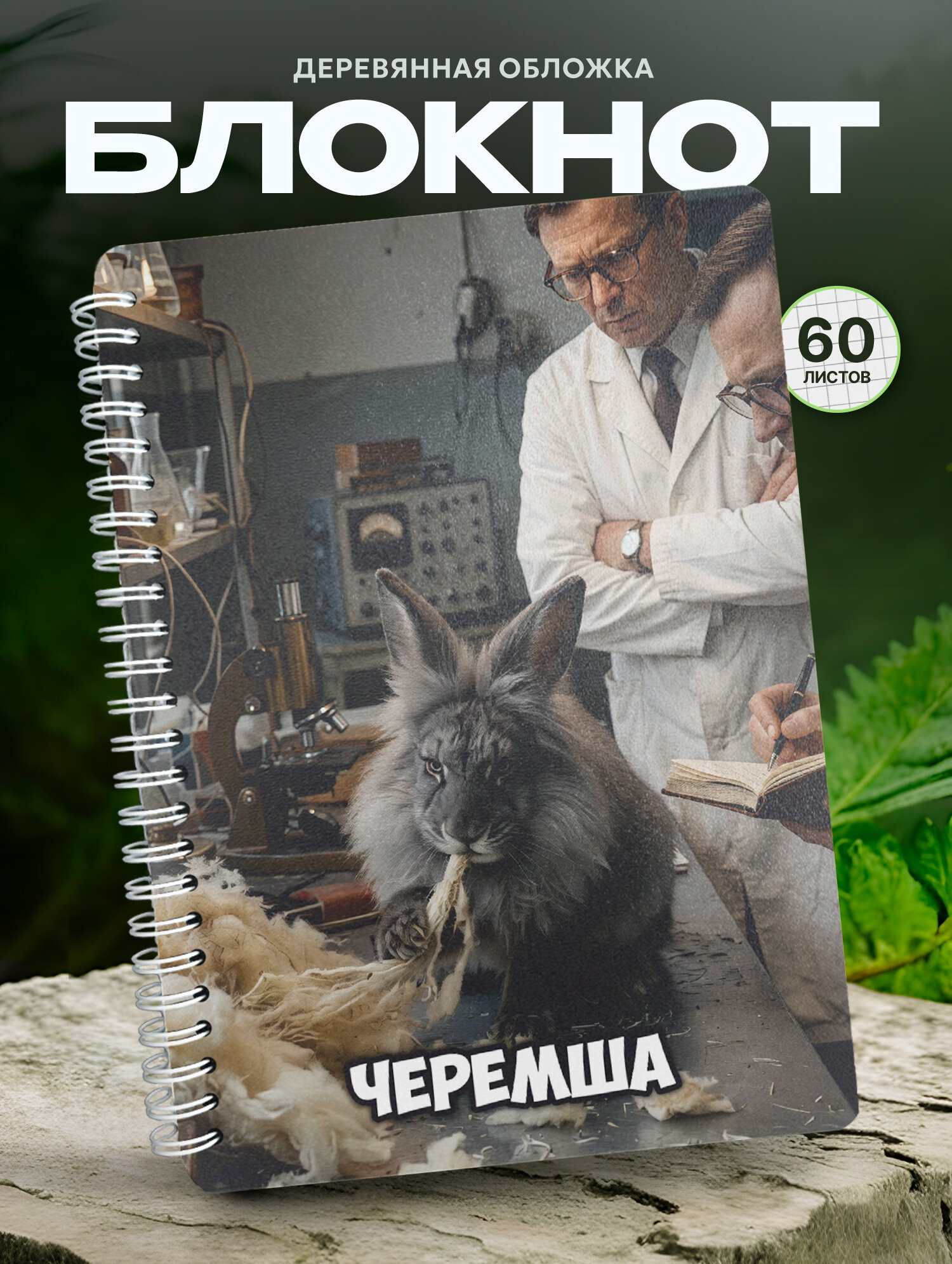 Блокнот Wood-book "Черемша Советский Союз", A5, твердая обложка, лхдф