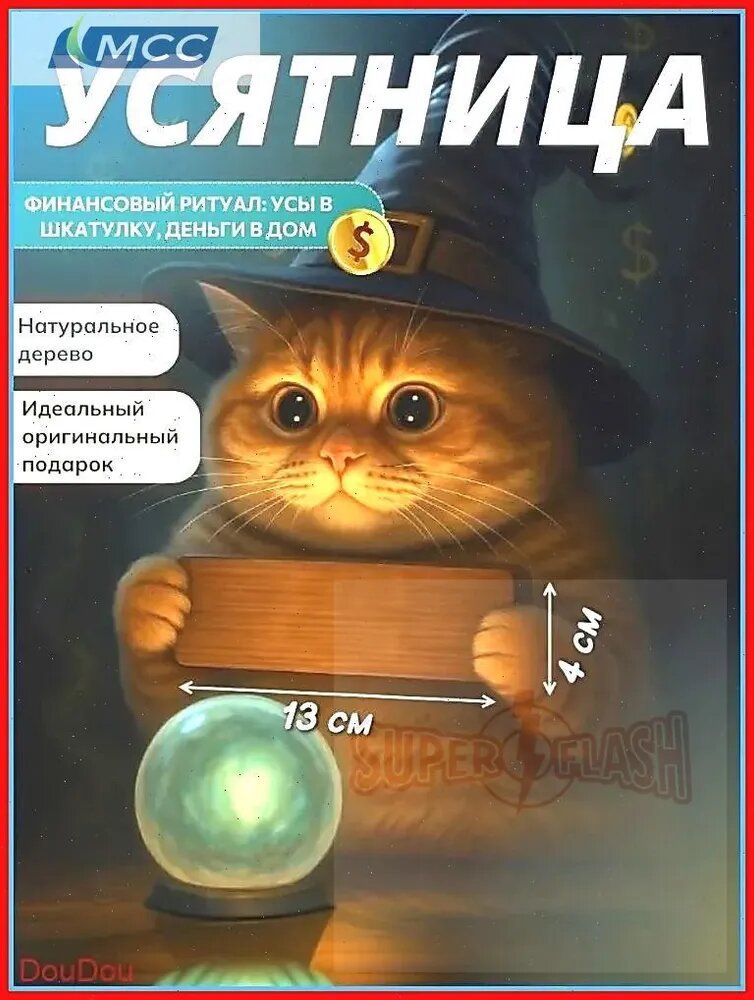 Коробочка талисман для усов кота, усятница, привлечение богатства и благополучия, амулет