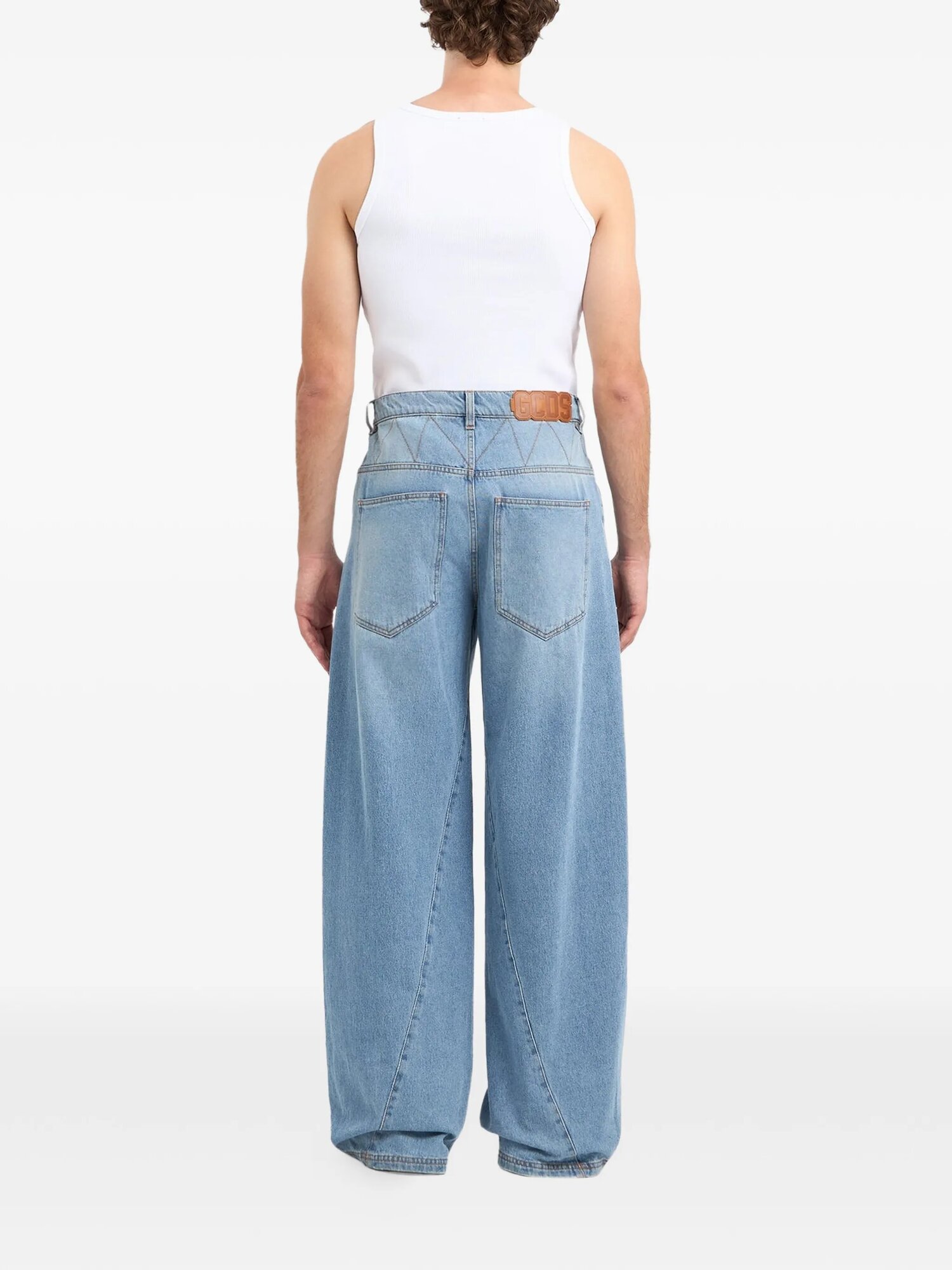 Джинсы Stone-washed wide-leg jeans 