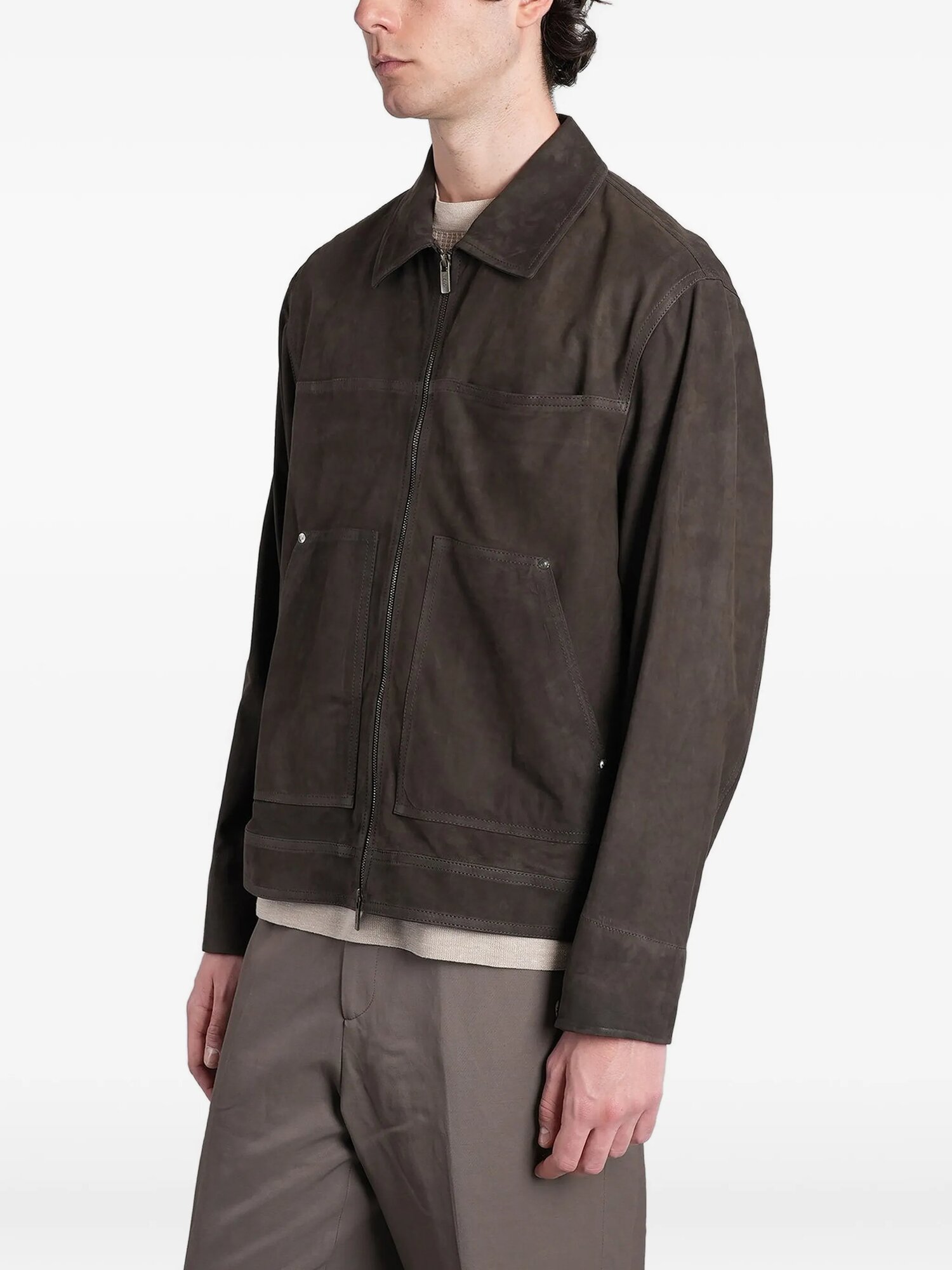 Куртка Salvatore Santoro Suede zip-up jacket, размер 48 — фото 1