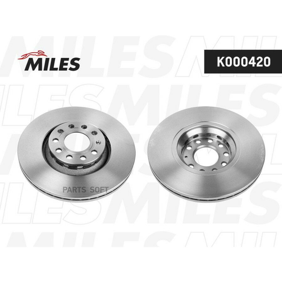 MILES K000420 Диск тормозной AUDI A4 00-/A6 97-05/VW PASSAT 00-05 передний D=312мм. ()