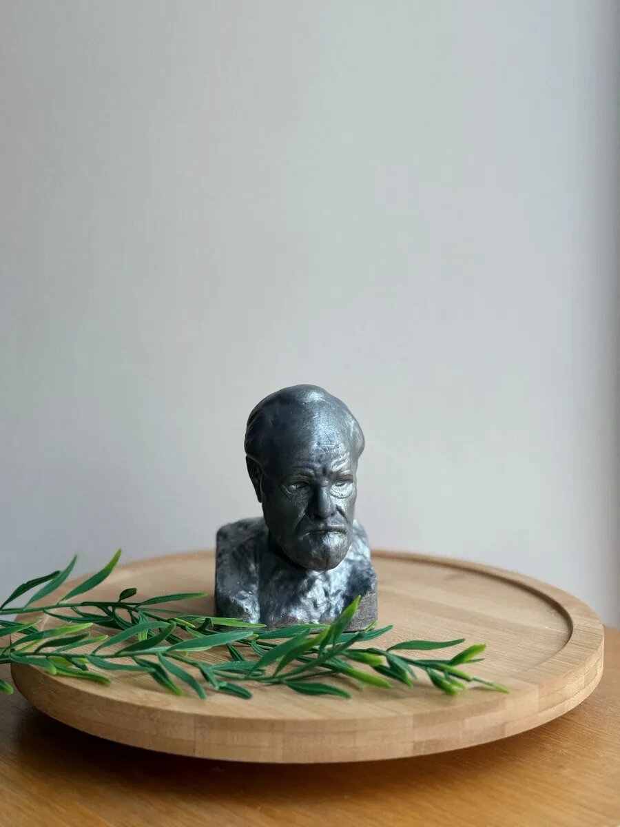 Статуэтка Бюст Фрейда, 11 см, из гипса, ручная работа, в цвете — фото 1