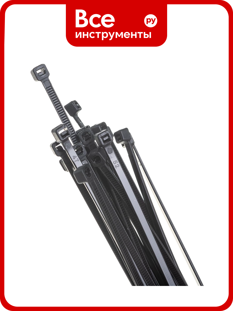 Нейлоновые стяжки FORTISFLEX НСС EasyFix 4x300 черный, 100 шт. 84816