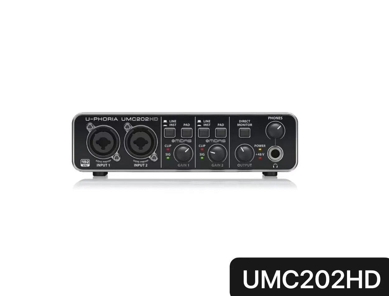 Внешняя звуковая карта (аудиоинтерфейс) Behringer U-PHORIA UMC202HD