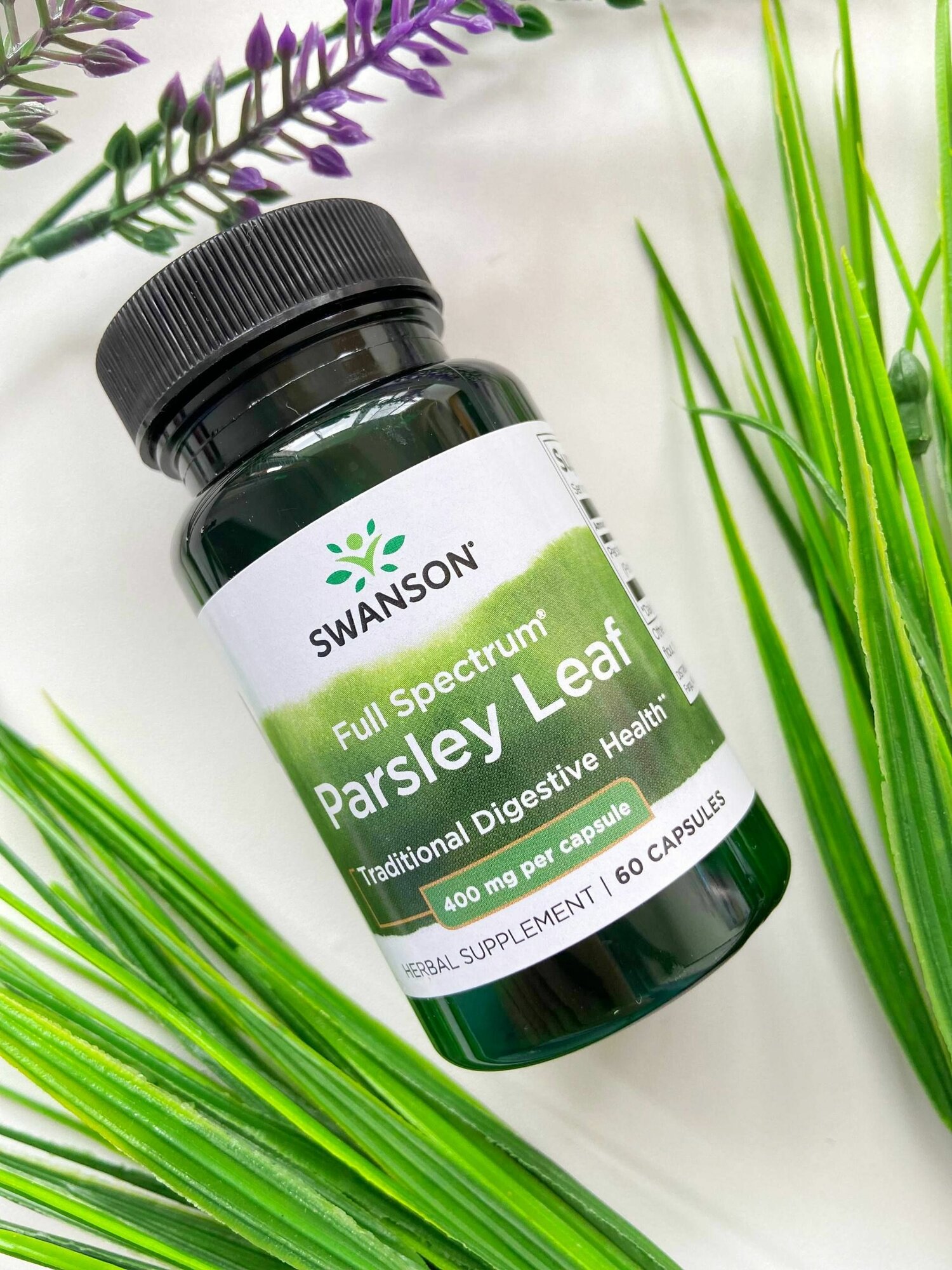 Листья петрушки полного спектра, Swanson, Full Spectrum Parsley Leaf, 400 мг, 60 капсул