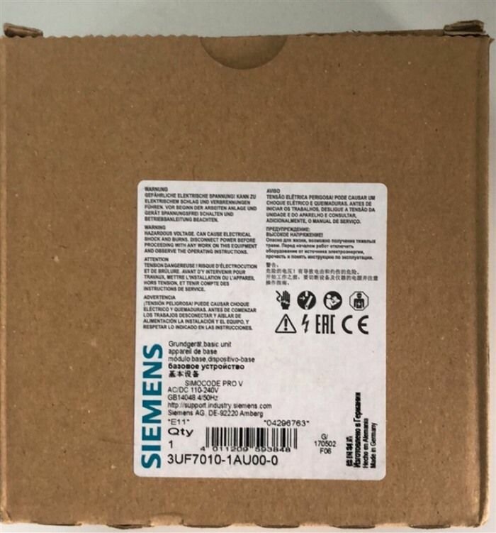 Модуль SIEMENS 3UF7010-1AU00-0 RELAY MOTOR CONTROL PRO V BASE 110/240V AC/DC