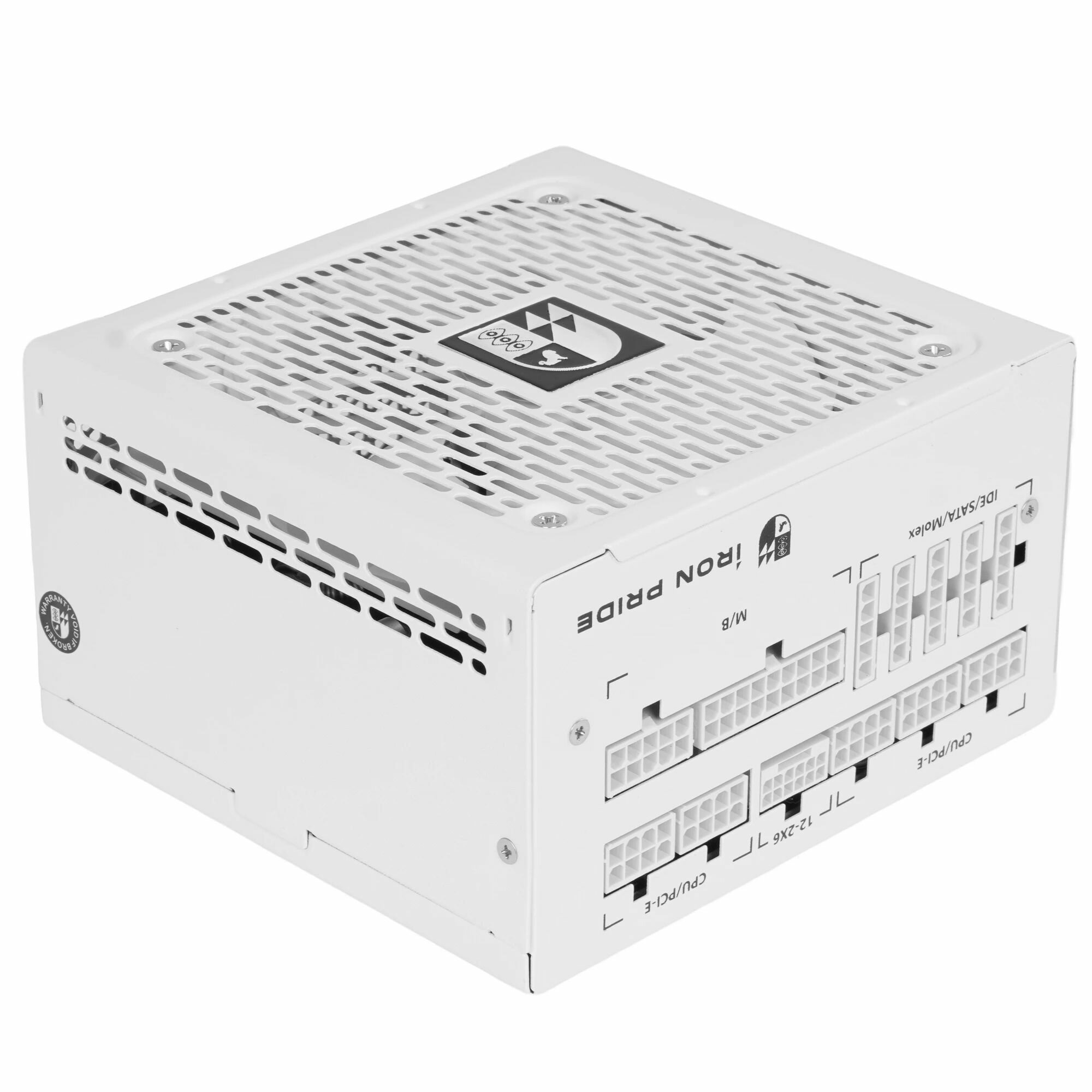 Блок питания Iron Pride Creator 850W 80 Plus Gold (УФ-20250034) белый - ATX 20+4 пин, 4 pin + 4 pin x2 CPU, 5 SATA, 4 x 6+2 pin, 12vhpwr (12+4pin) PCI-E