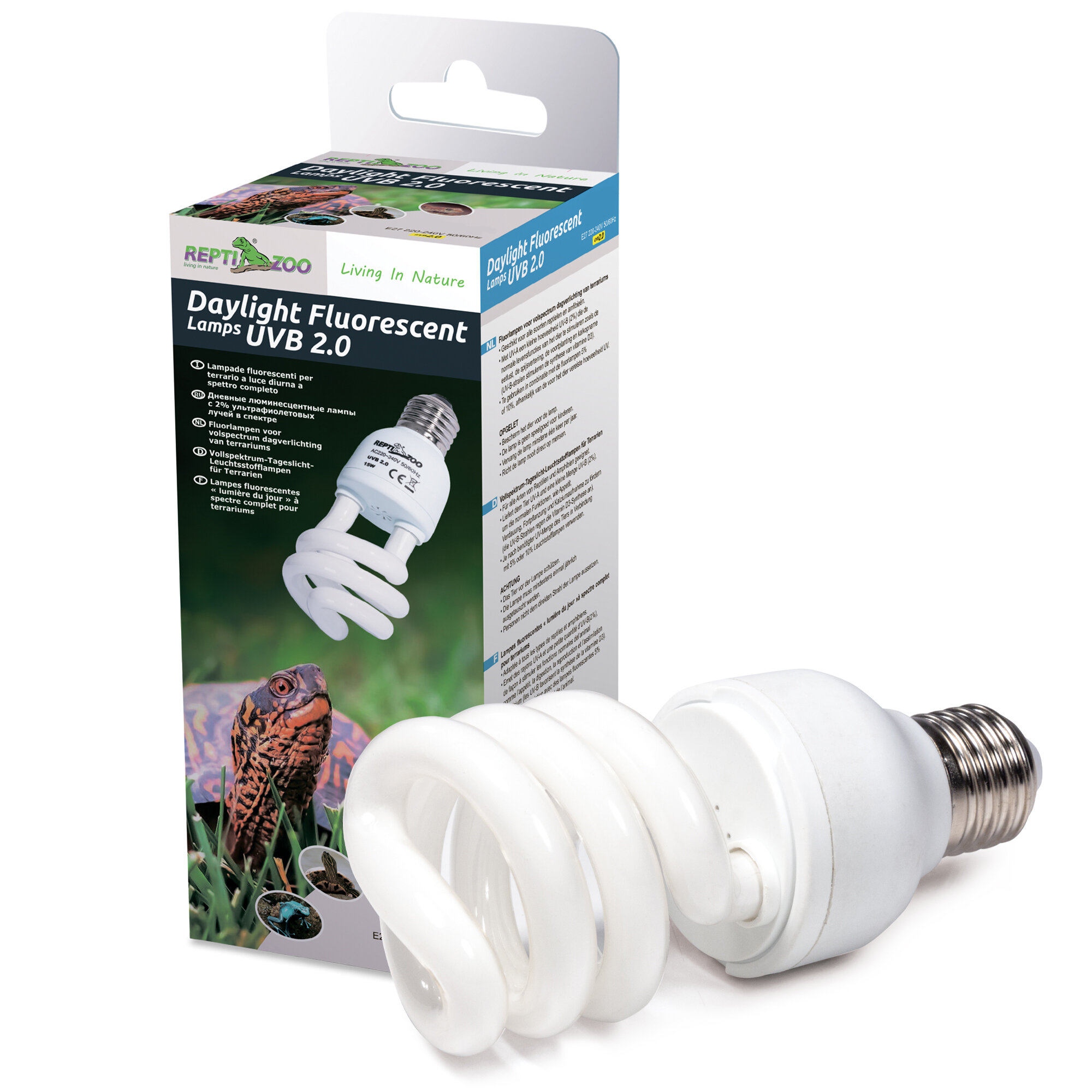 Лампа для рептилий УФ 2015CT "Compact Daylight" 2.0, 15Вт Repti-Zoo