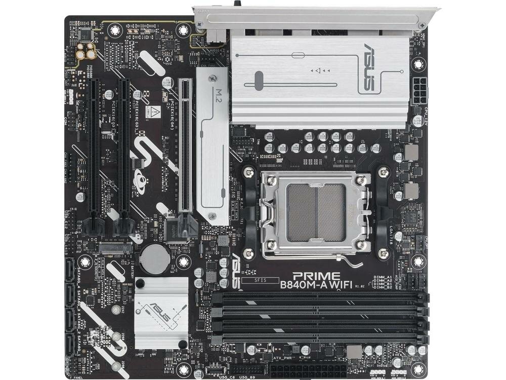 Материнская плата Asus PRIME B840M-A WIFI SocketAM5 AMD B840 4xDDR5 mATX AC`97 8ch(7.1) 2.5Gg RAID+HDMI+DP