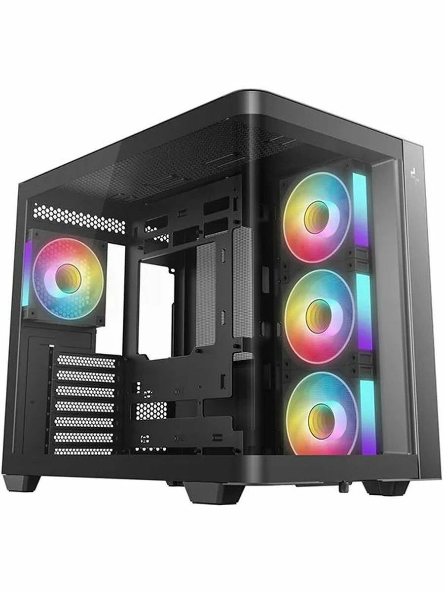 Корпус Deepcool CG530U 4F черный без БП ATX 6x120mm 4x140mm 2xUSB3.0 audio bott PSU